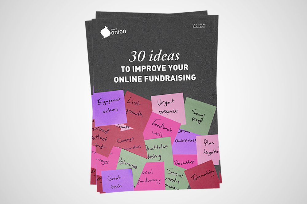Free report: 30 ideas to improve your online fundraising - More Onion